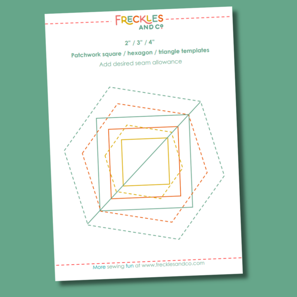 FREE Quick Patchwork Template Shapes to download at Freckles and Co