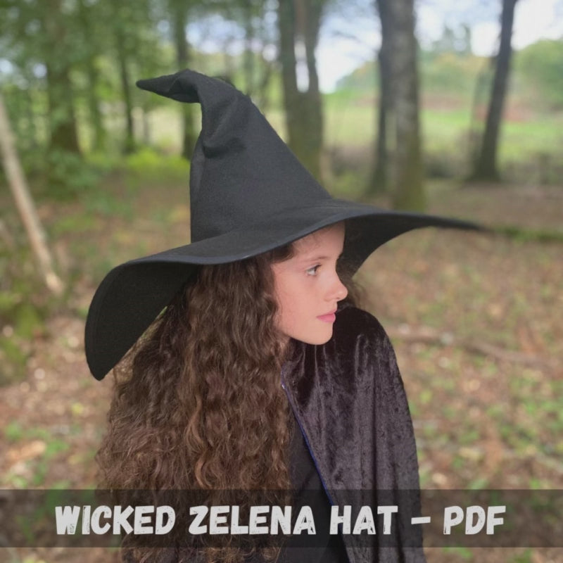 Zelena Wicked Hat sewing pattern download kids and adults – Freckles and Co