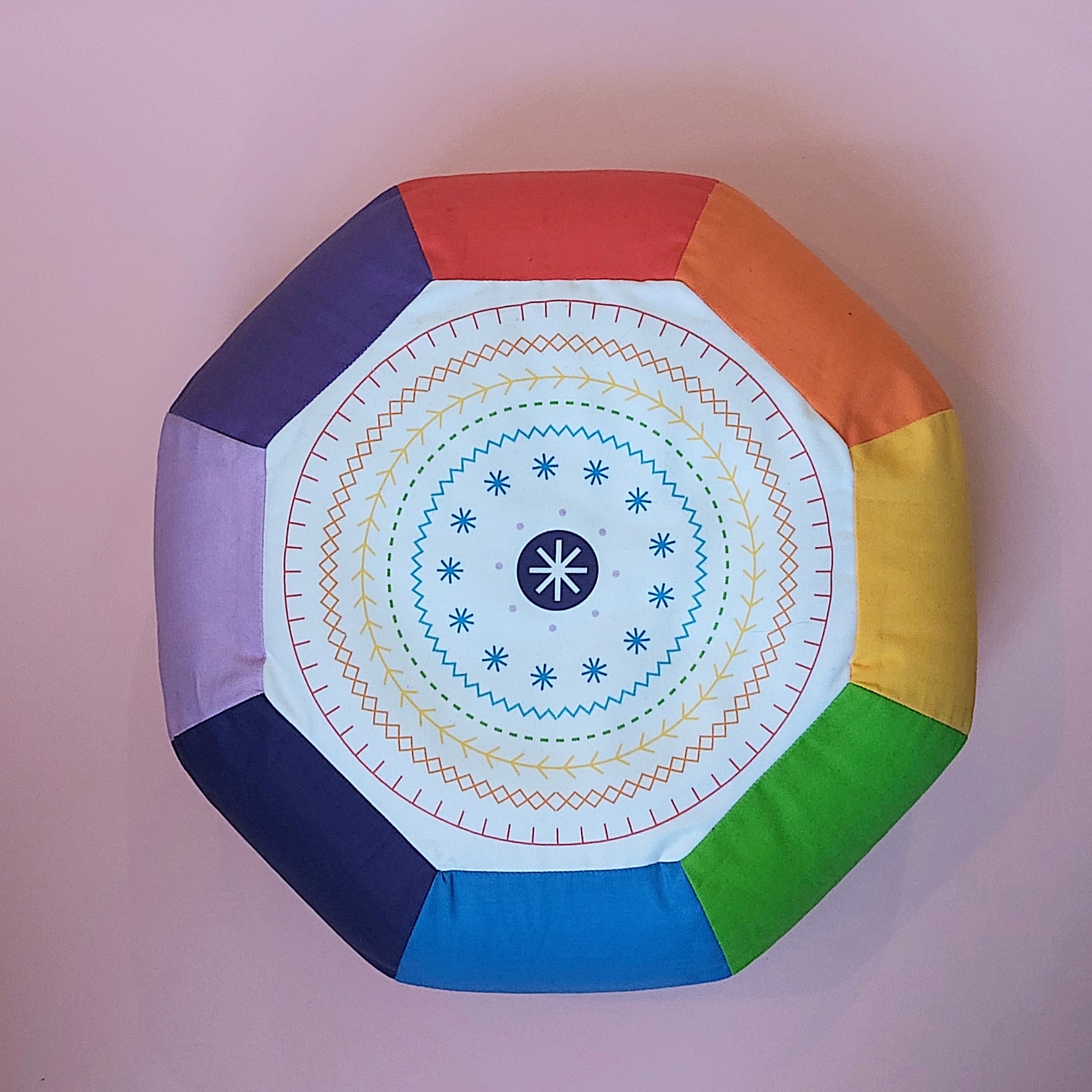 Rainbow Pouffe CUT&SEW Fabric Panel – Freckles and Co