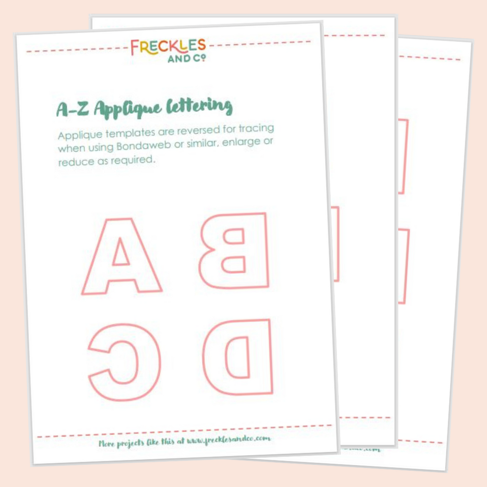 Appliqué letter templates A-Z – Freckles and Co
