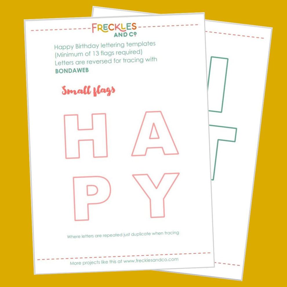 FREE Happy Birthday Applique letter templates – Freckles and Co Sewing